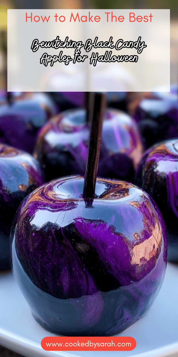 Black Poison Swirl Candy Apples Recipe - Spooky Halloween Treat