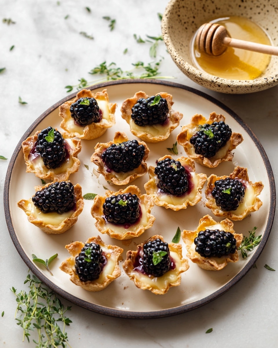 Brie Phyllo Cups with Blackberry and Thyme Recipe | Cooked by Sarah