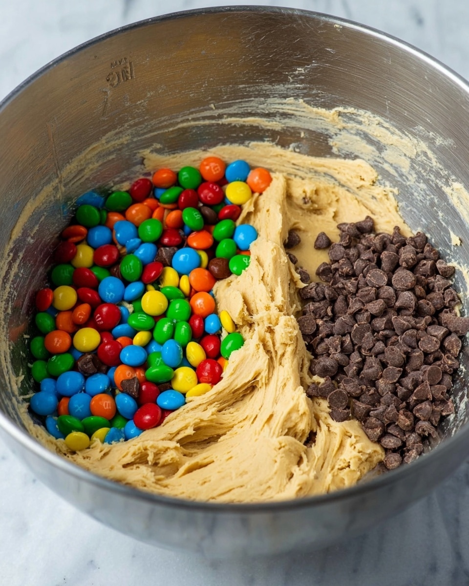Cookie Dough Bars with Chocolate Chips and M&M’s Recipe | Cooked by Sarah