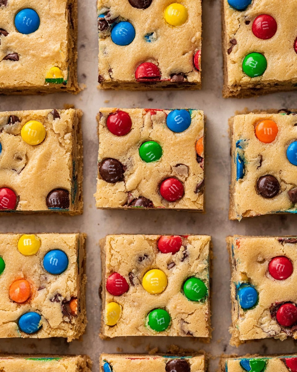 M&M Cookie Bars Recipe | Cooked by Sarah