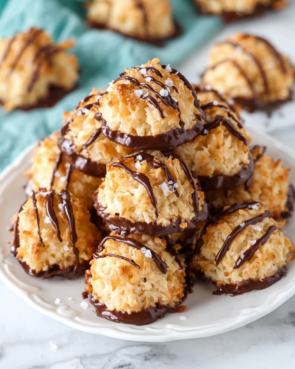 No Bake Salted Caramel Coconut Macaroons Recipe | Cooked by Sarah